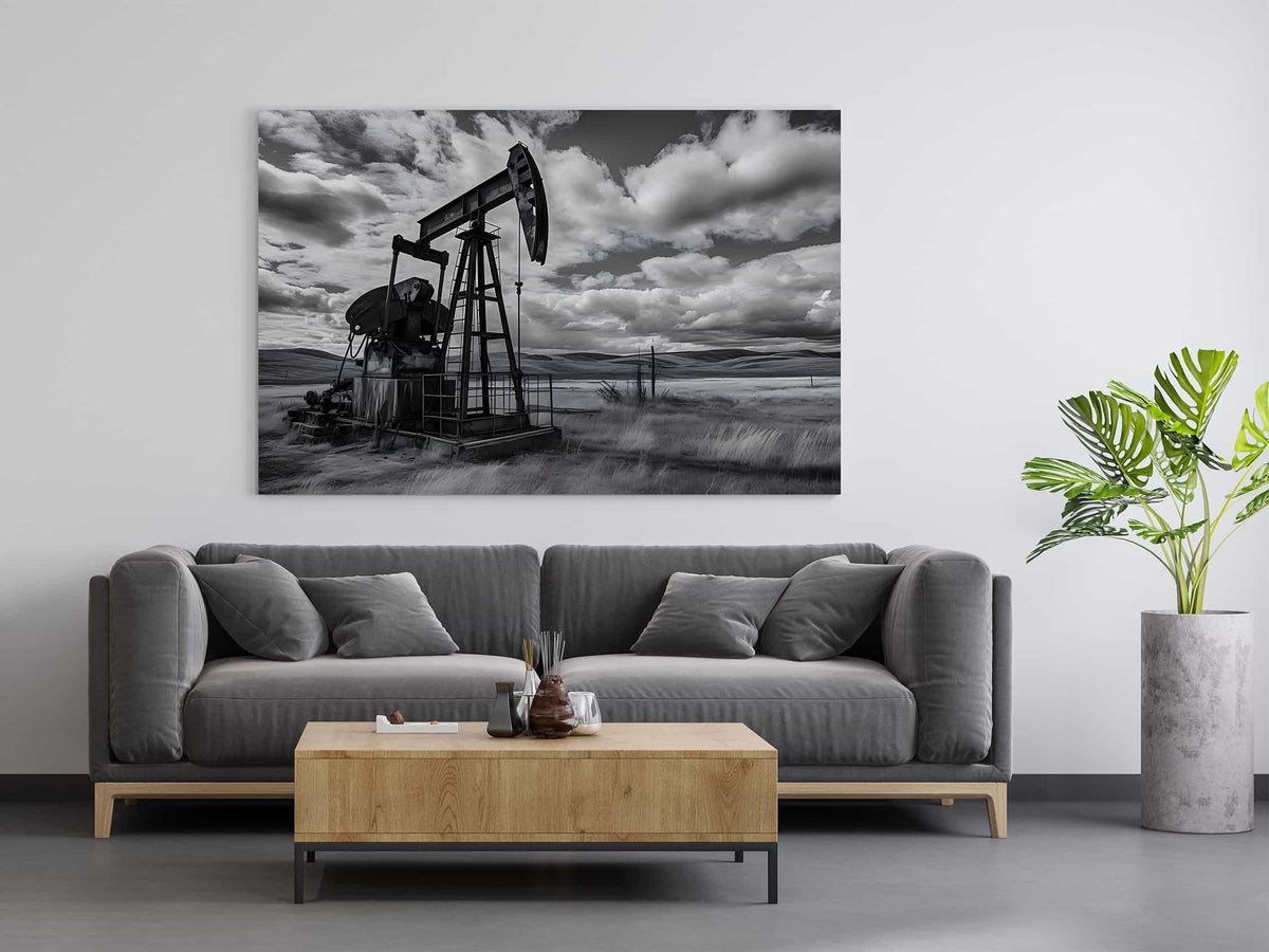 Oil Rig Canvas Art Print, Oil and Gas Canvas Print Canada, Oil Rig Art ...