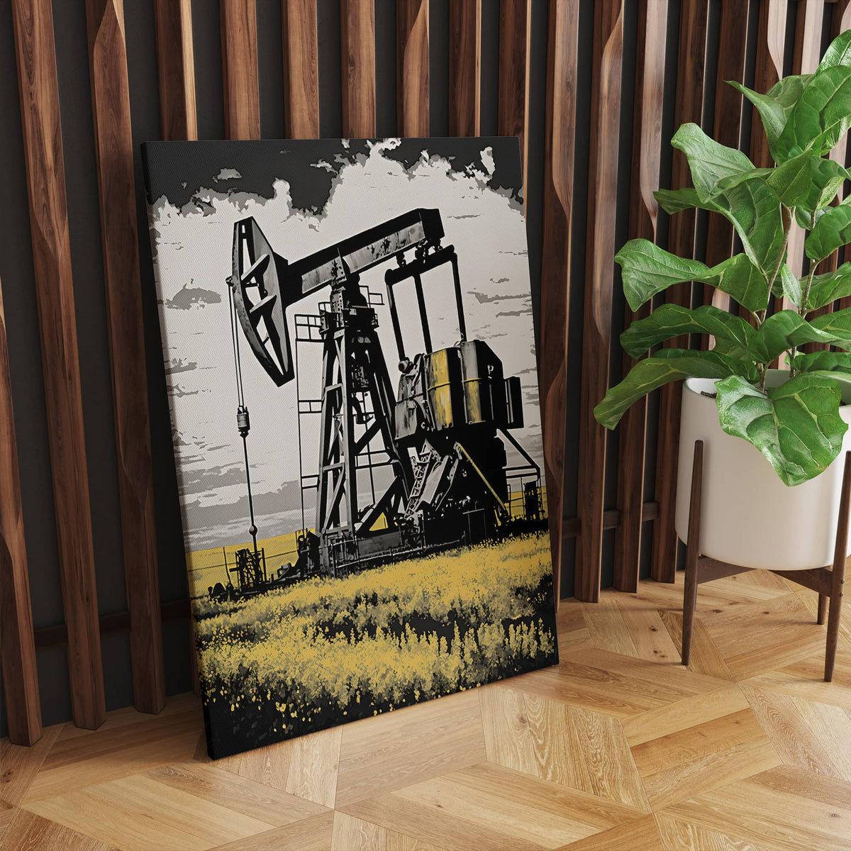 Oil Rig Canvas Print, Oil and Gas Canvas Art Print Canada, Oil Rig Art ...