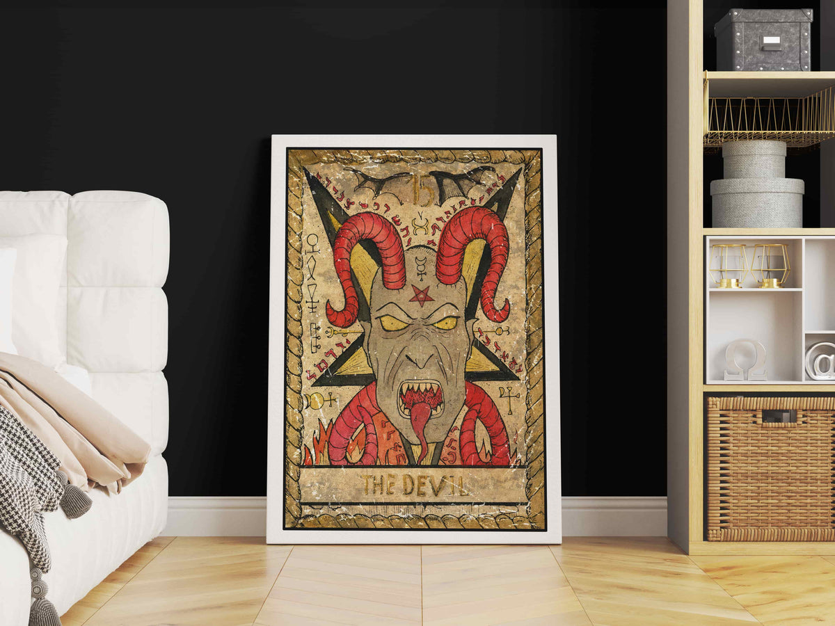 The Devil Tarot Card Canvas Print, Tarot Canvas Wall Art Prints Canada ...