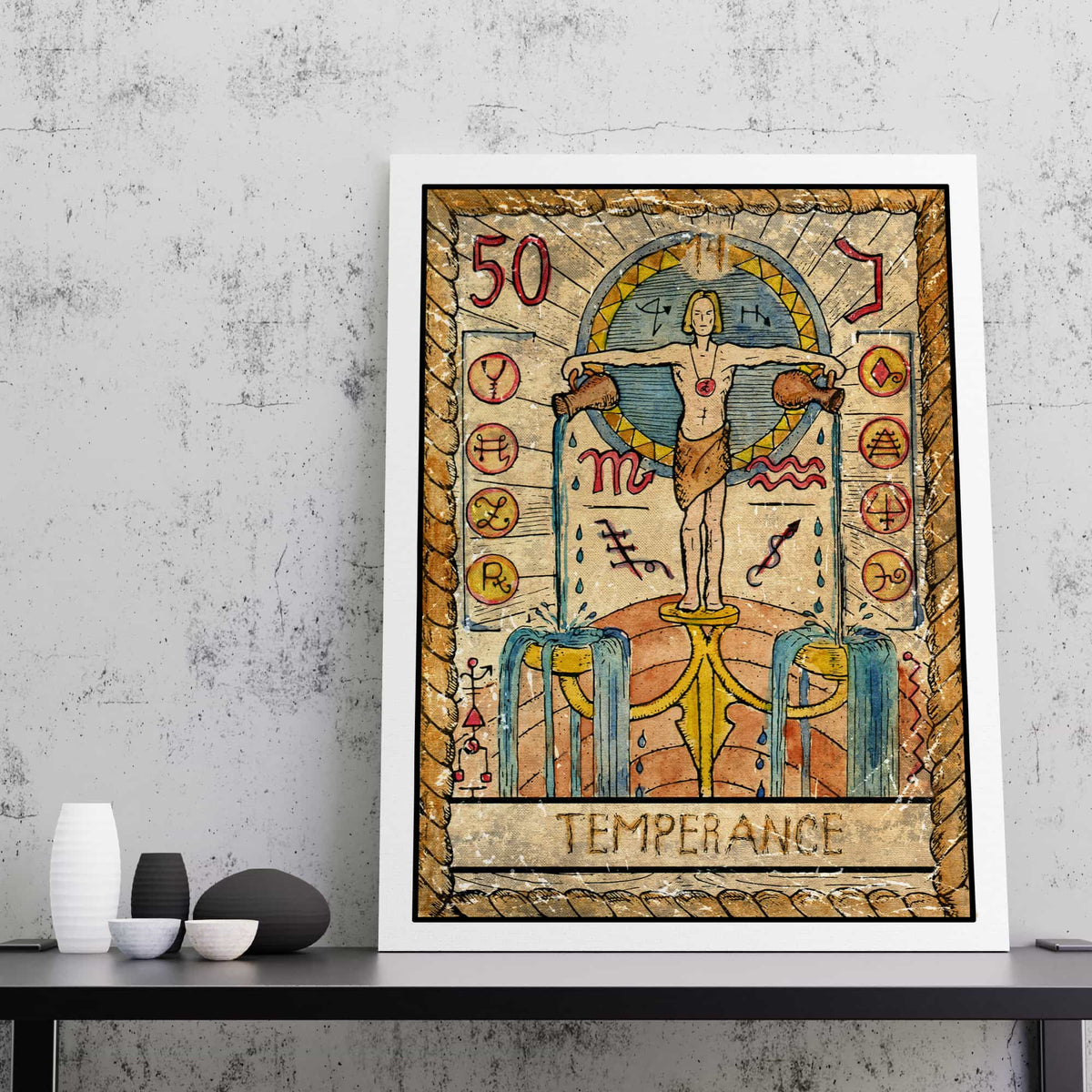 Temperance Tarot Card Canvas Print - Tarot Canvas Art Prints Canada ...