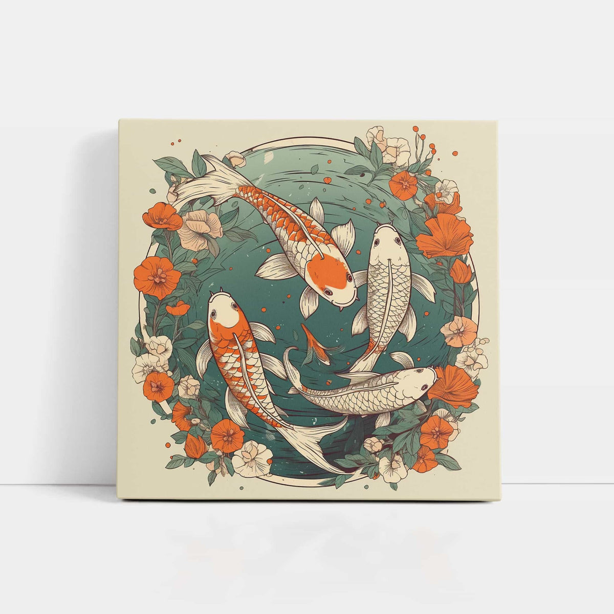 Koi Pond Canvas Print, Koi Fish Canvas Art Canada, Koi Fish Prints Art | Wall Nostalgia