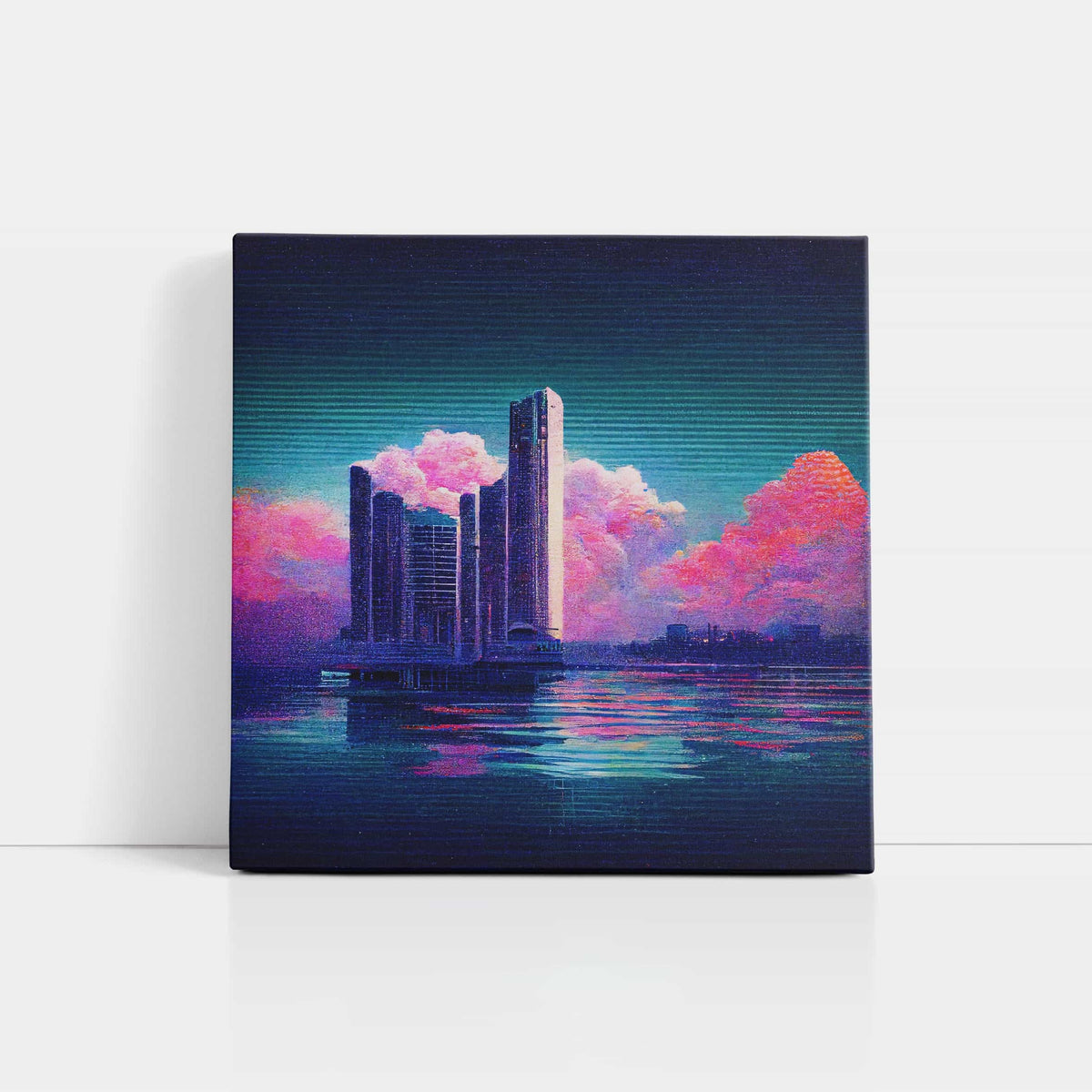 Vaporwave Square Canvas Print - Synthwave Canvas Art Prints Canada ...