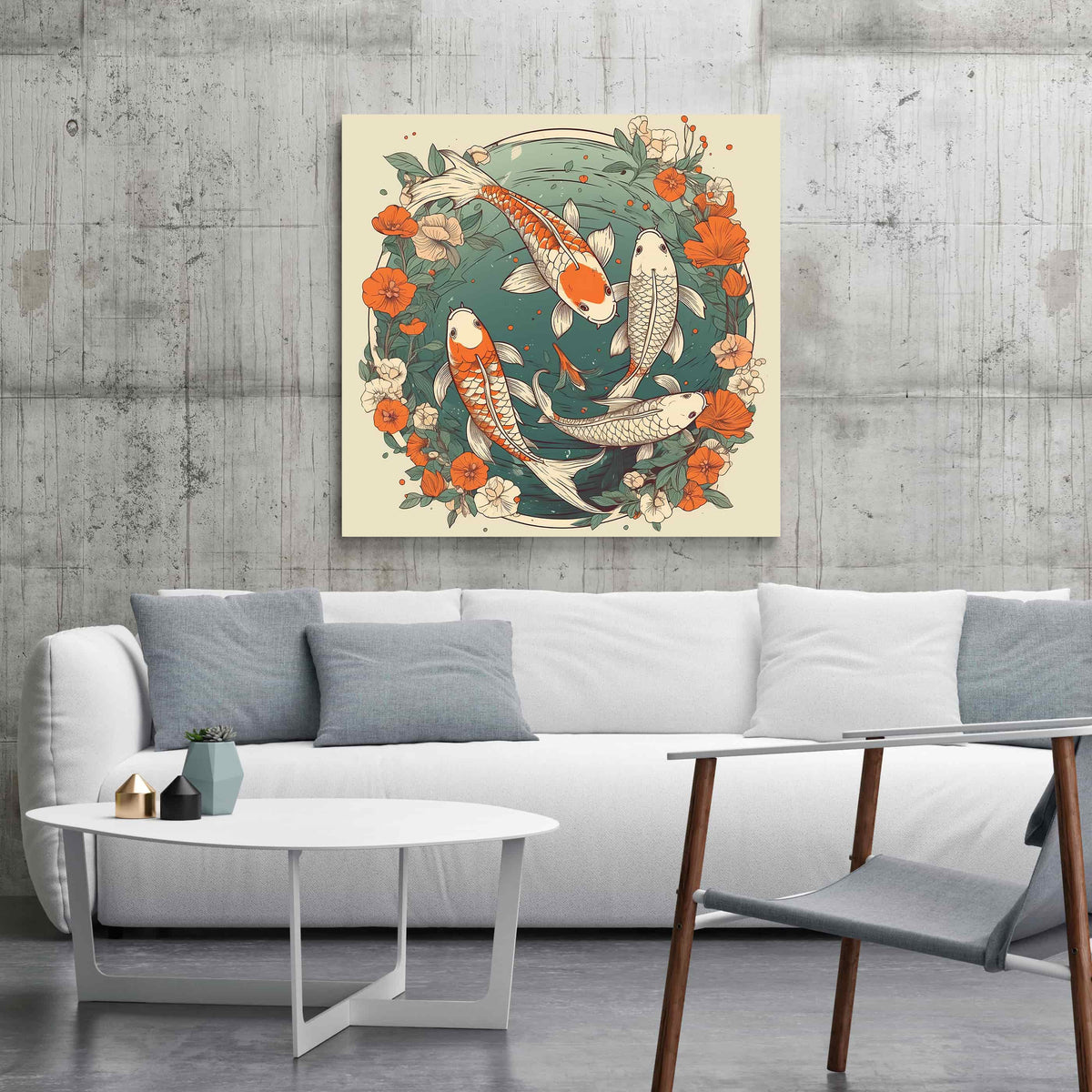 Koi Pond Canvas Print, Koi Fish Canvas Art Canada, Koi Fish Prints Art ...