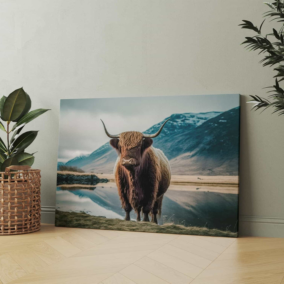 Highland Cow Canvas Print - Rustic Home Decor Canvas Art Prints Canada ...