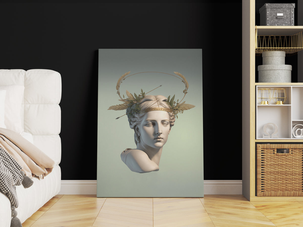 Mint Green Greek Statue Canvas Print - Greek Goddess Canvas Art Canada ...