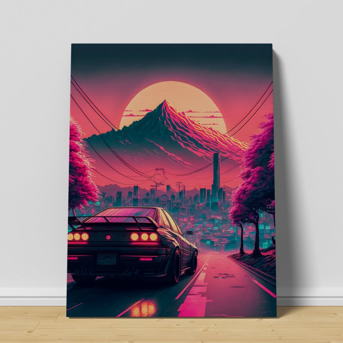 Retro Synthwave Canvas Print - Vaporwave Canvas Art Print Canada | Wall ...